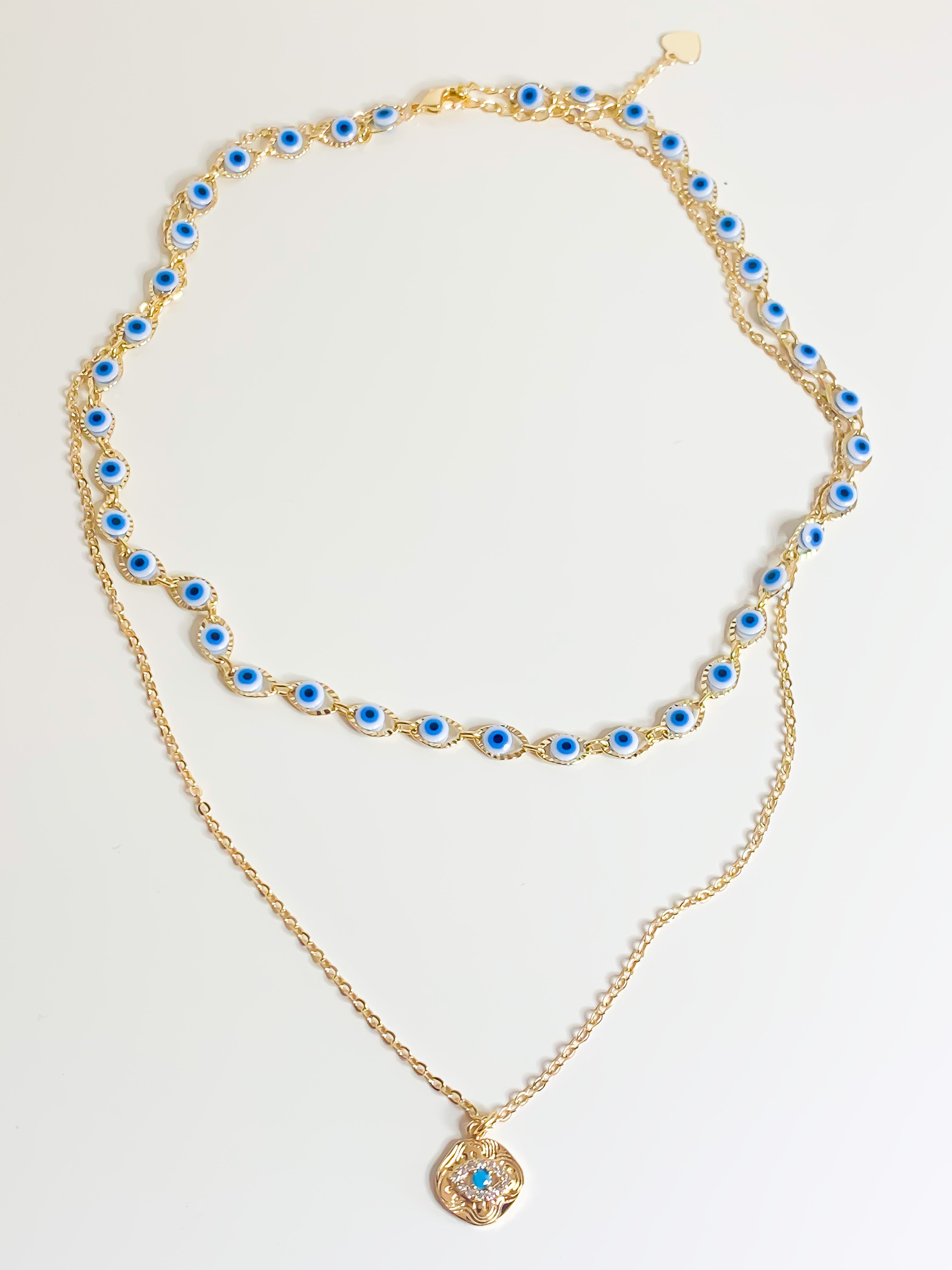 Duo Evil Eye Chain - SAMPLESALE – IrieMiCollection